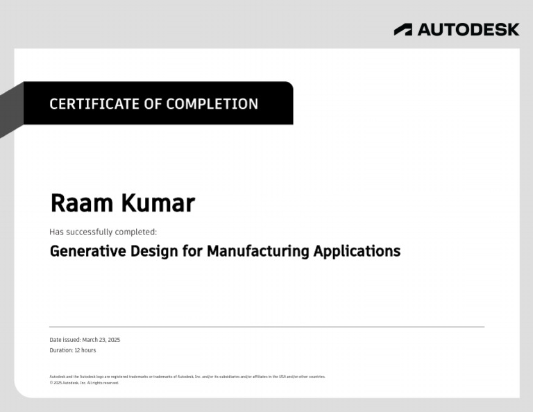 Generative - Design For Manufacturing Applications | PDF