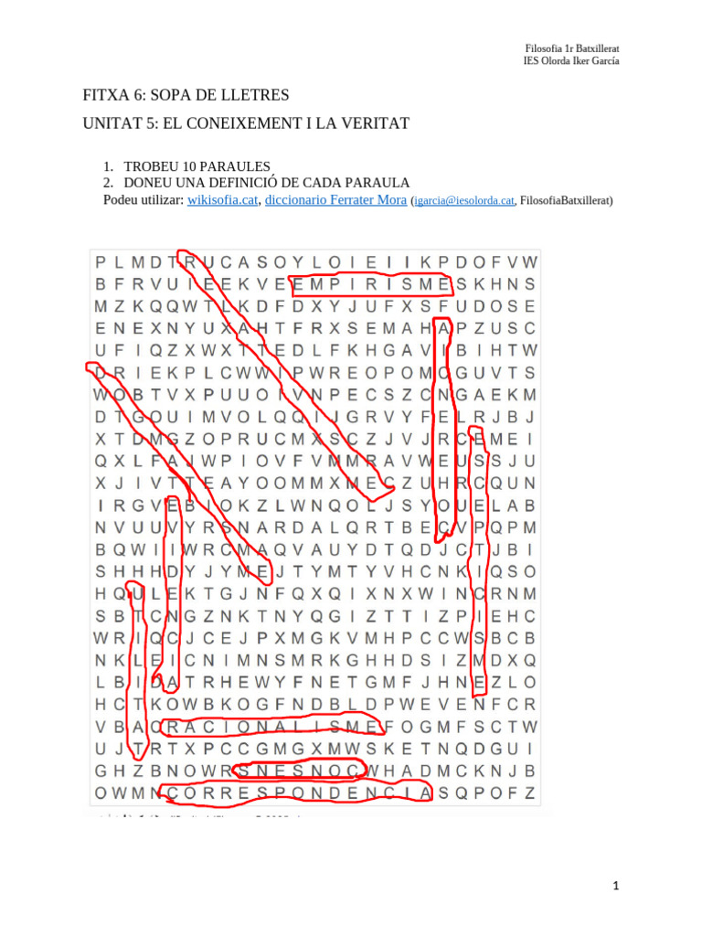 Fitxa 6.filosofia, Docx | PDF
