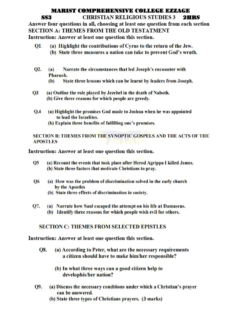 Christian Religious Studies 2 | PDF