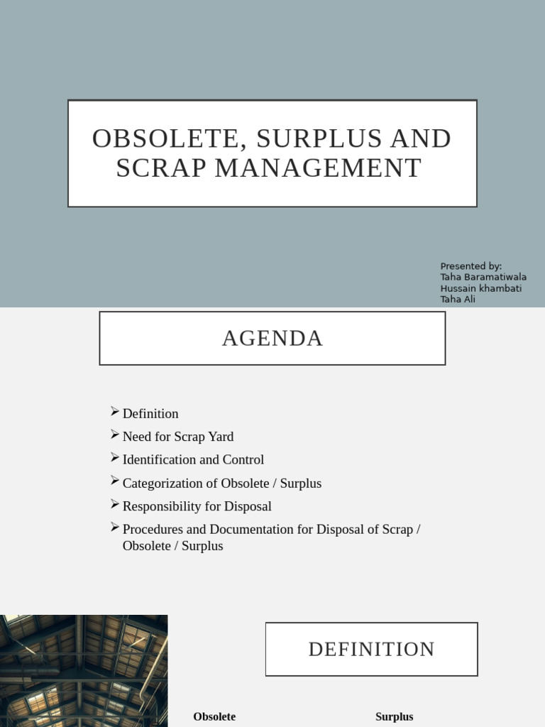 Scrap Management: Disposal Procedures Guide | PDF | Waste Management ...
