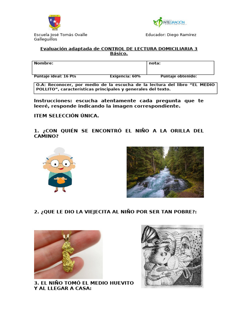 Evalaucion N°3 EL Medio Pollito | PDF