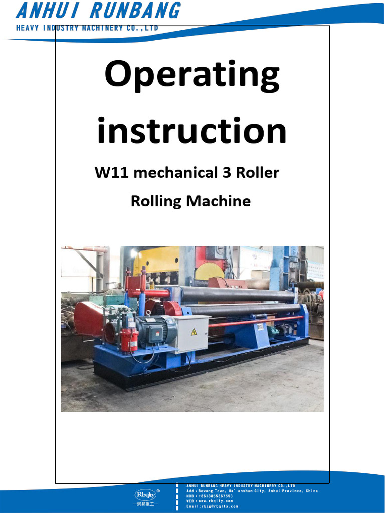 Three-Roller Plate Rolling Machine | PDF | Bearing (Mechanical) | Machines