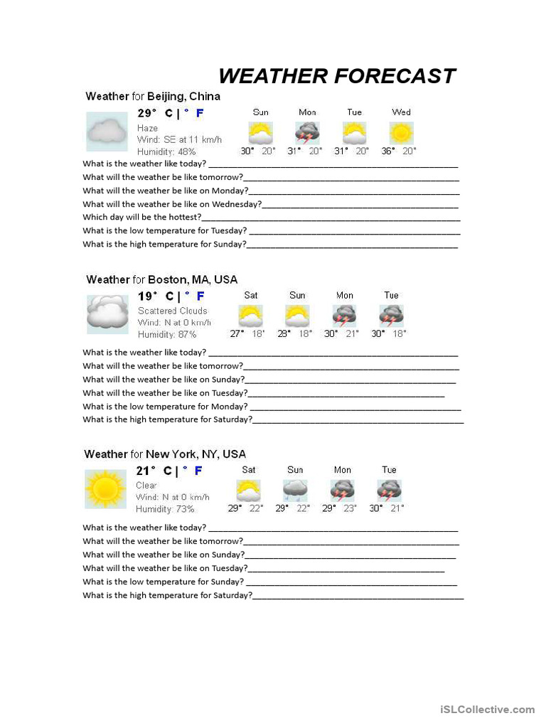 Weekly Weather Forecast Overview | PDF
