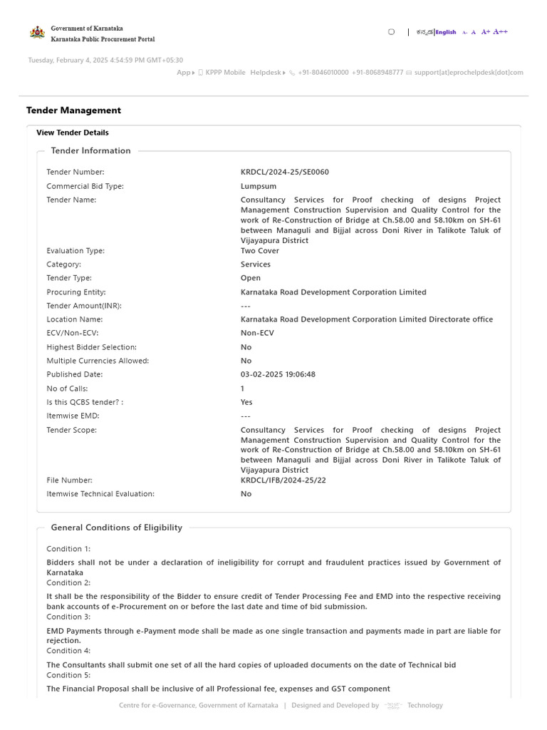 KRDCL - PMC Work - Vijaypur | PDF