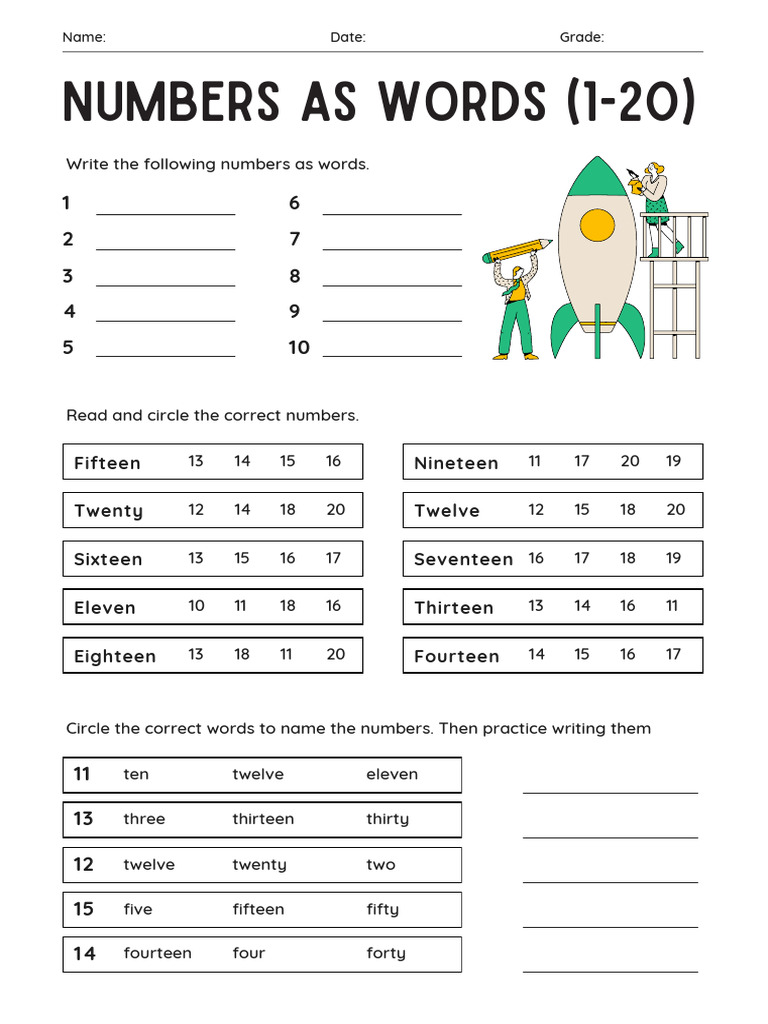 Numbers 1-20: Write and Circle Guide | PDF