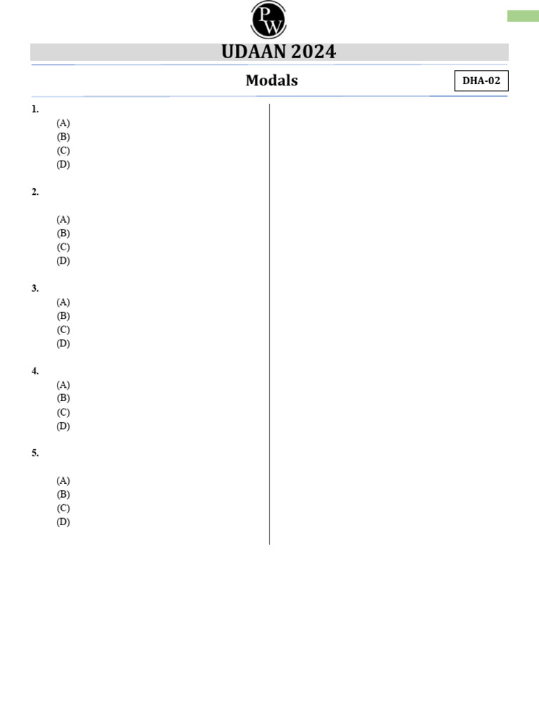 Grammar - Daily Home Assignment 02 - (Udaan 2024) | PDF