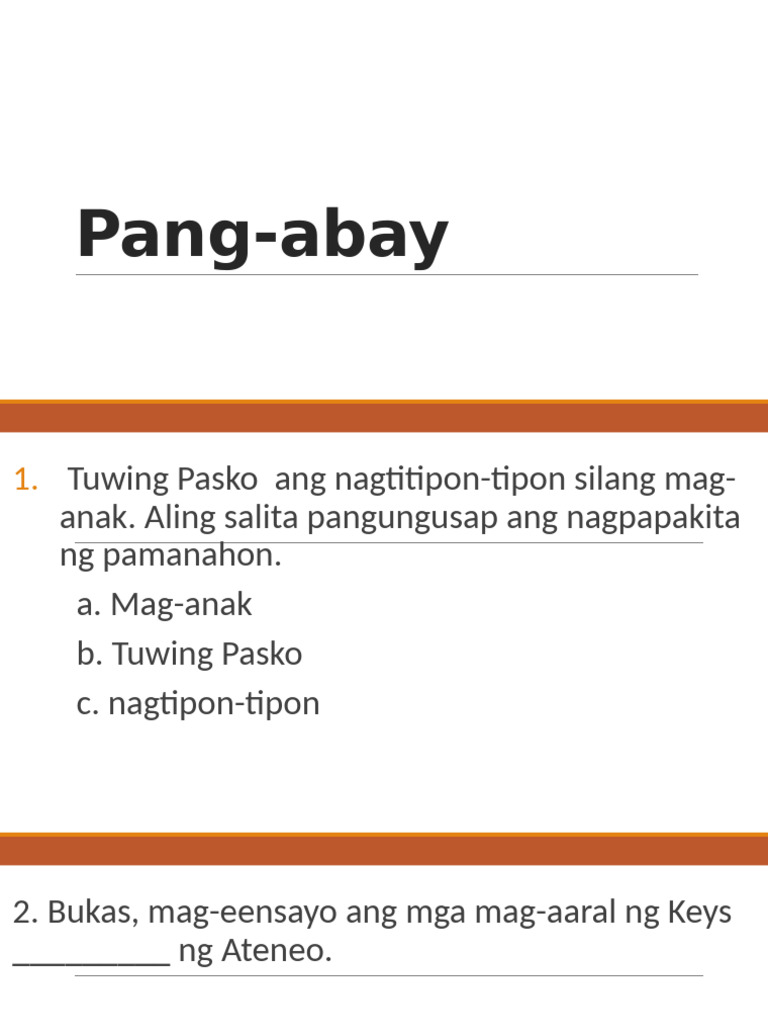 Pagsusulit Pang Abay | PDF