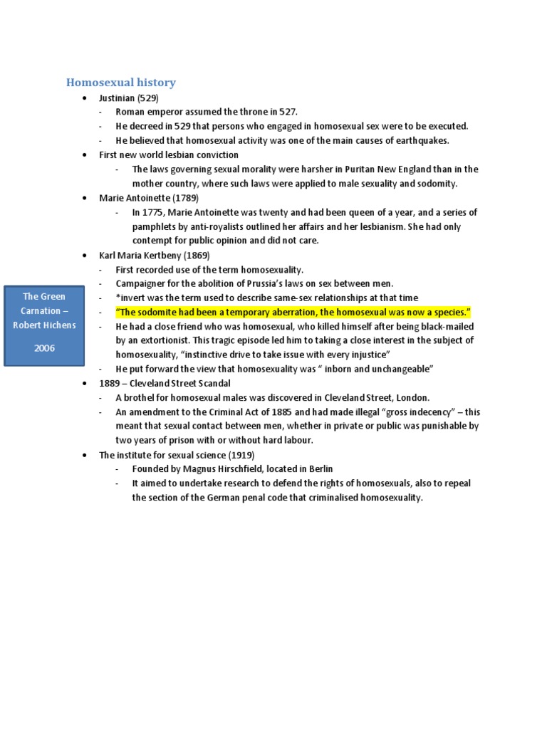 Homosexual History | PDF | History