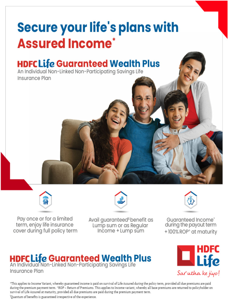 HDFC-Life-GUARANTEED-WEALTH-PLUS-BROCHURE | PDF | Insurance | Life ...