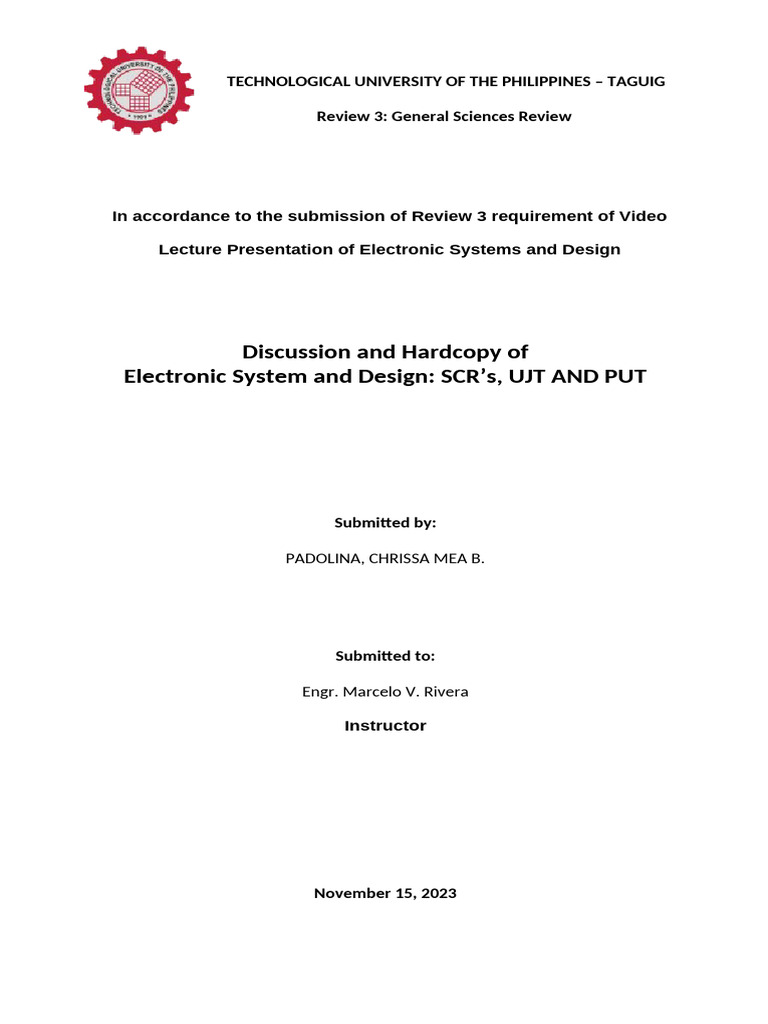 Electronic Systems and Design Review | PDF | Field Effect Transistor ...