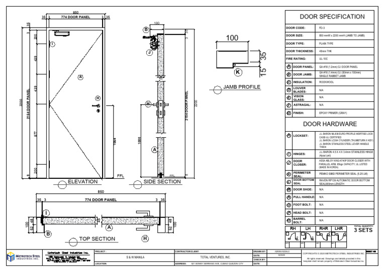 Total Ventures FD-3 | PDF | Door | Ballistics