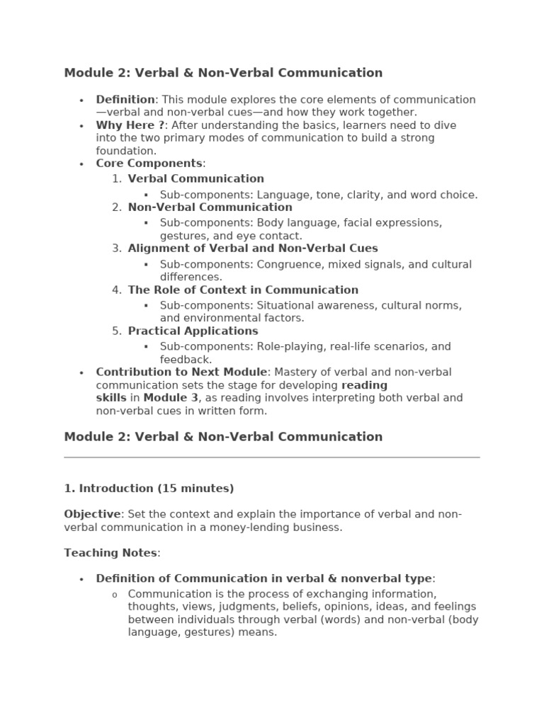 Module 2 Verbal & Non Verbal Communication | PDF | Nonverbal Communication | Communication