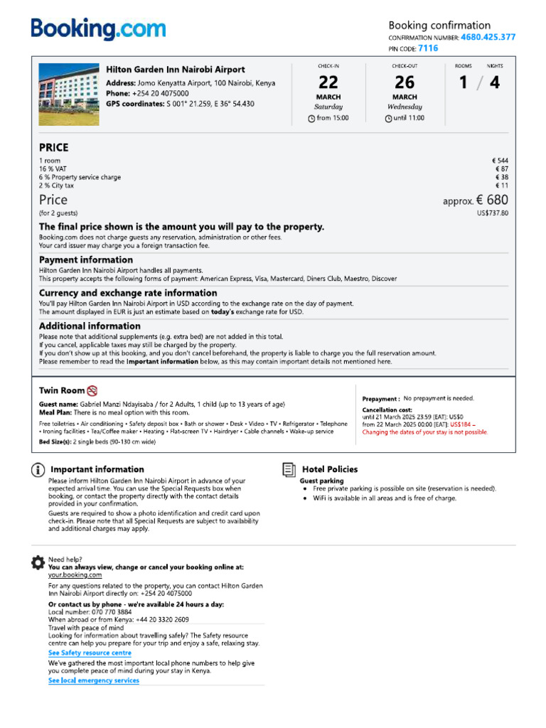 Booking | PDF