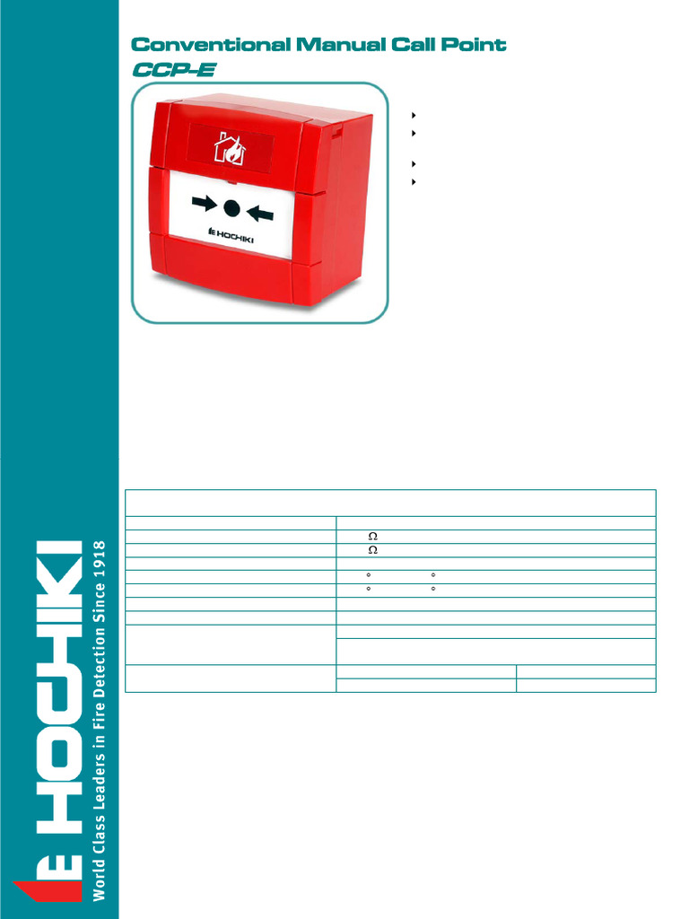 CCP-E Hochiki - Specification | PDF