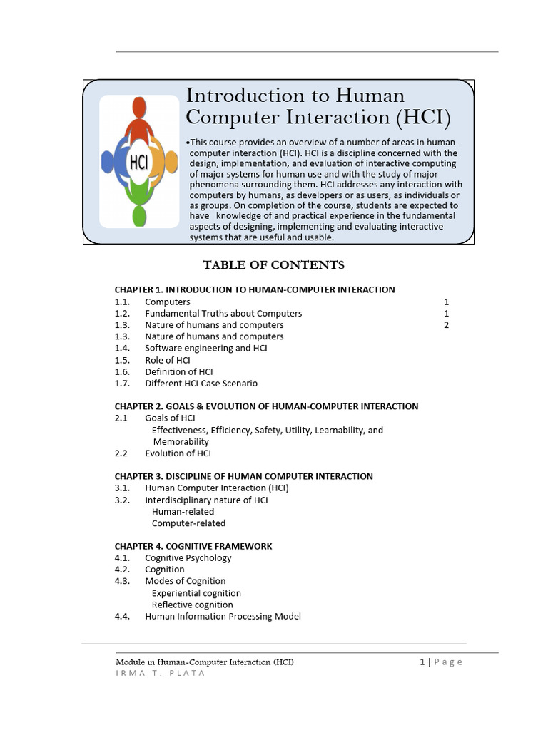 HCI1 Module in Human Computer Interaction | PDF | Human–Computer ...