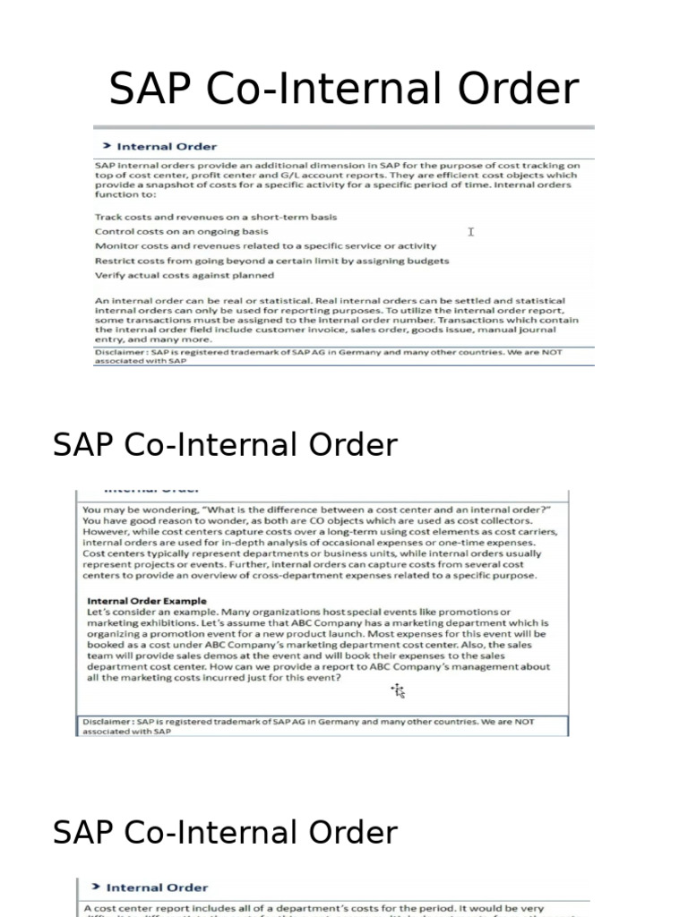 Controlling Internal Orders | PDF | Computing | Software