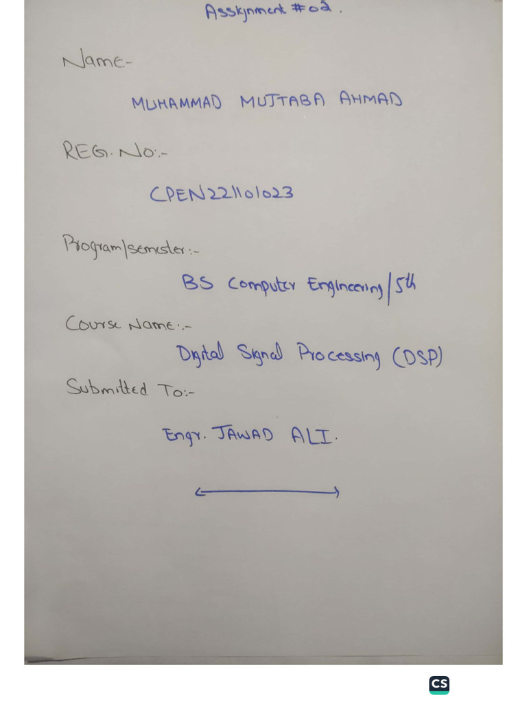 DSP Assignment 2 | PDF