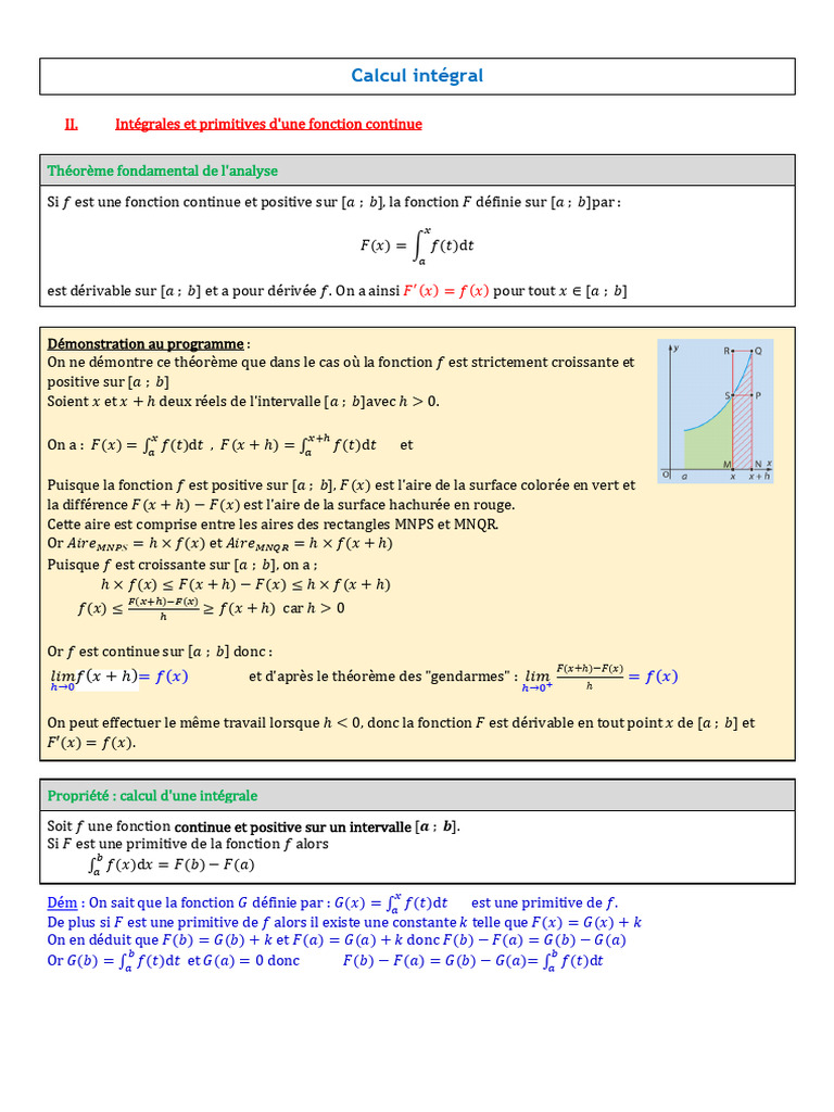 Cours sur le calcul intégral | PDF | Intégral | Calcul