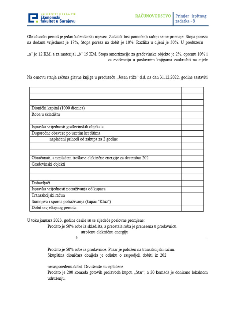 Primjer Ispitnog Zadatka 8 | PDF