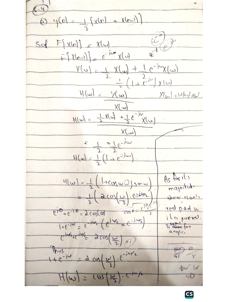 CPEN221101023 DSP Chapter 5 Exercise | PDF