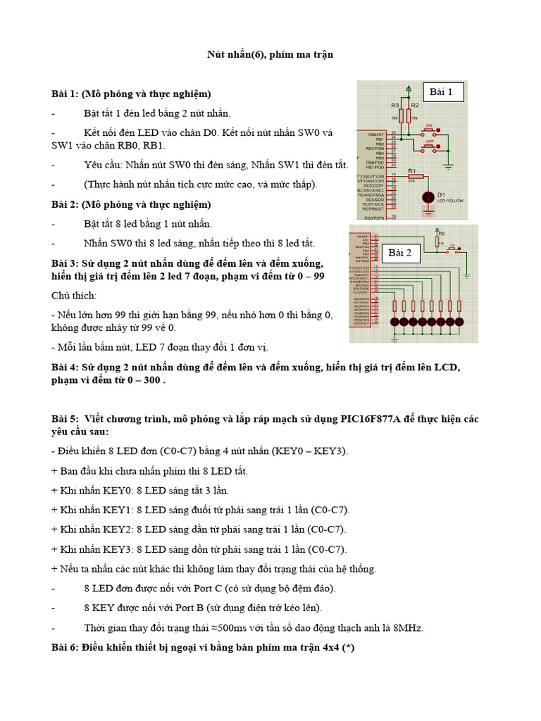 Bài tập Nút nhấn | PDF