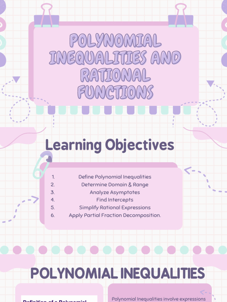 Polynomial Inequalities and Rational Functions Presentation | PDF | Polynomial | Mathematical ...