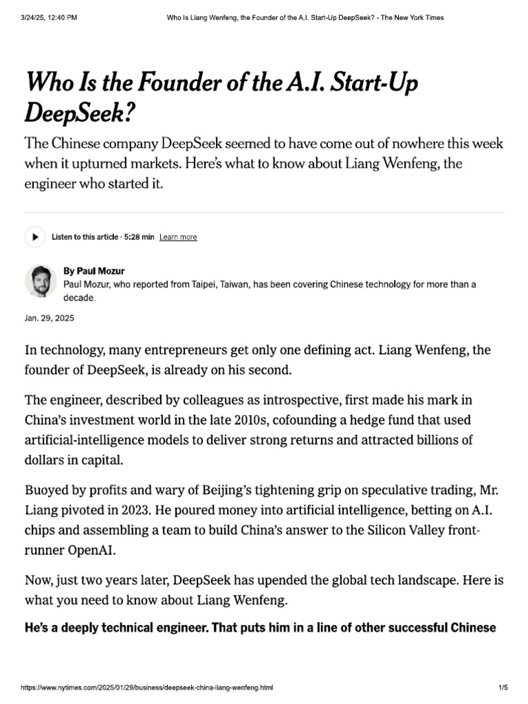 DeepSeek CEO | PDF