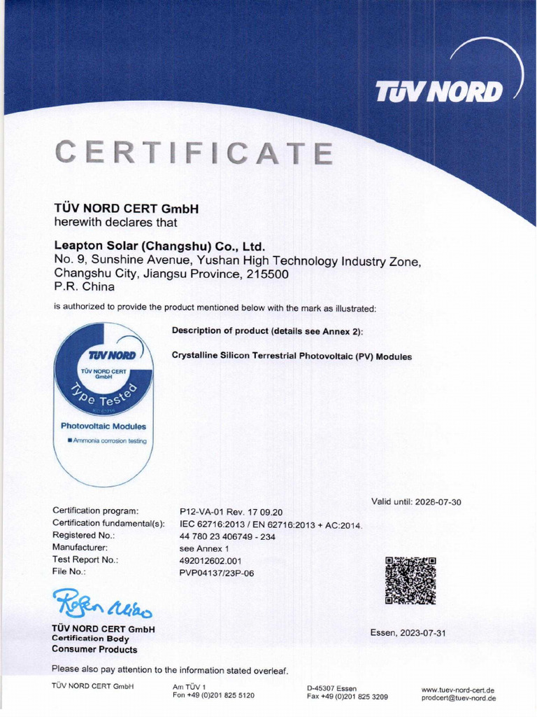 IEC 62716-Double Glass | PDF