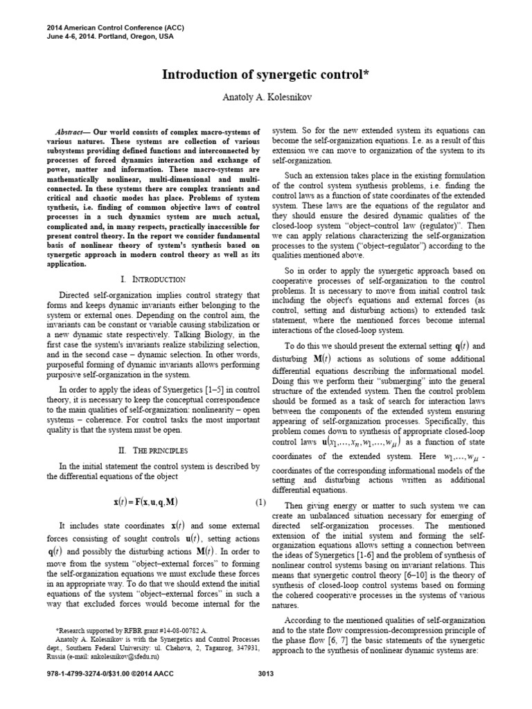 Kolesnikov 2014 | PDF | System | Control Theory