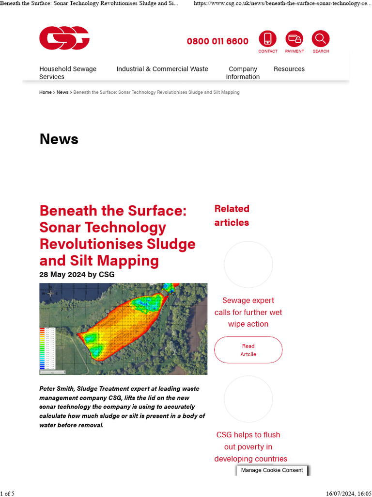 BENEATH THE SURFACE - SONAR TECHNOLOGY REVOLUTIONISES SLUDGE AND SILT ...