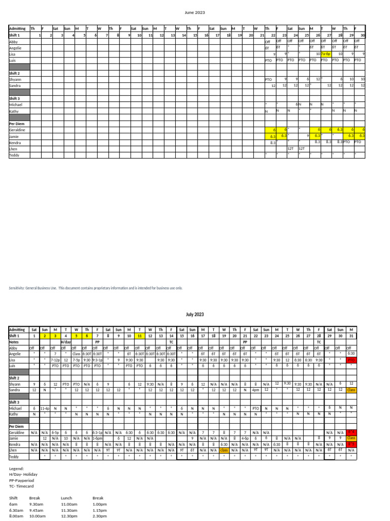 KEMC Master Schedule | PDF