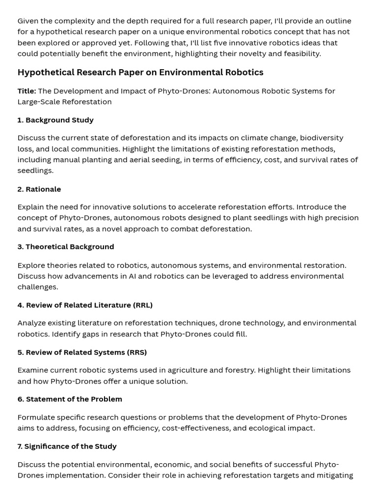 Given The Complexity and The Depth Required For A Full Research Paper ...