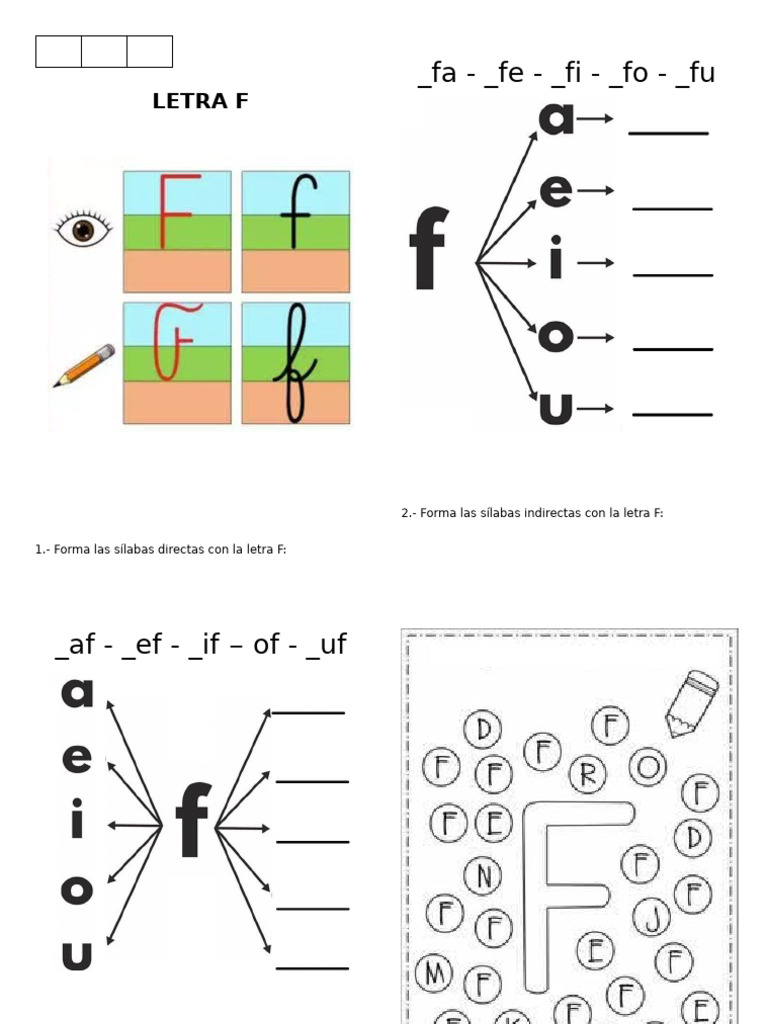 Fa - Fe - Fi - Fo - Fu: Letra F | PDF
