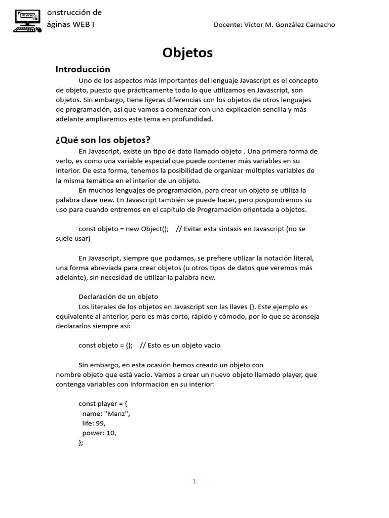 dom y objetos en js pdf | PDF | Modelo de objeto de documento | Script Java