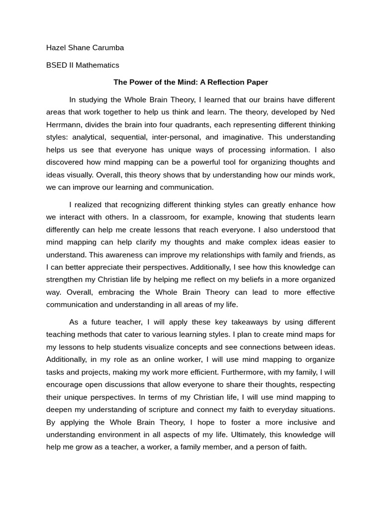 SA Reflection Brain | PDF