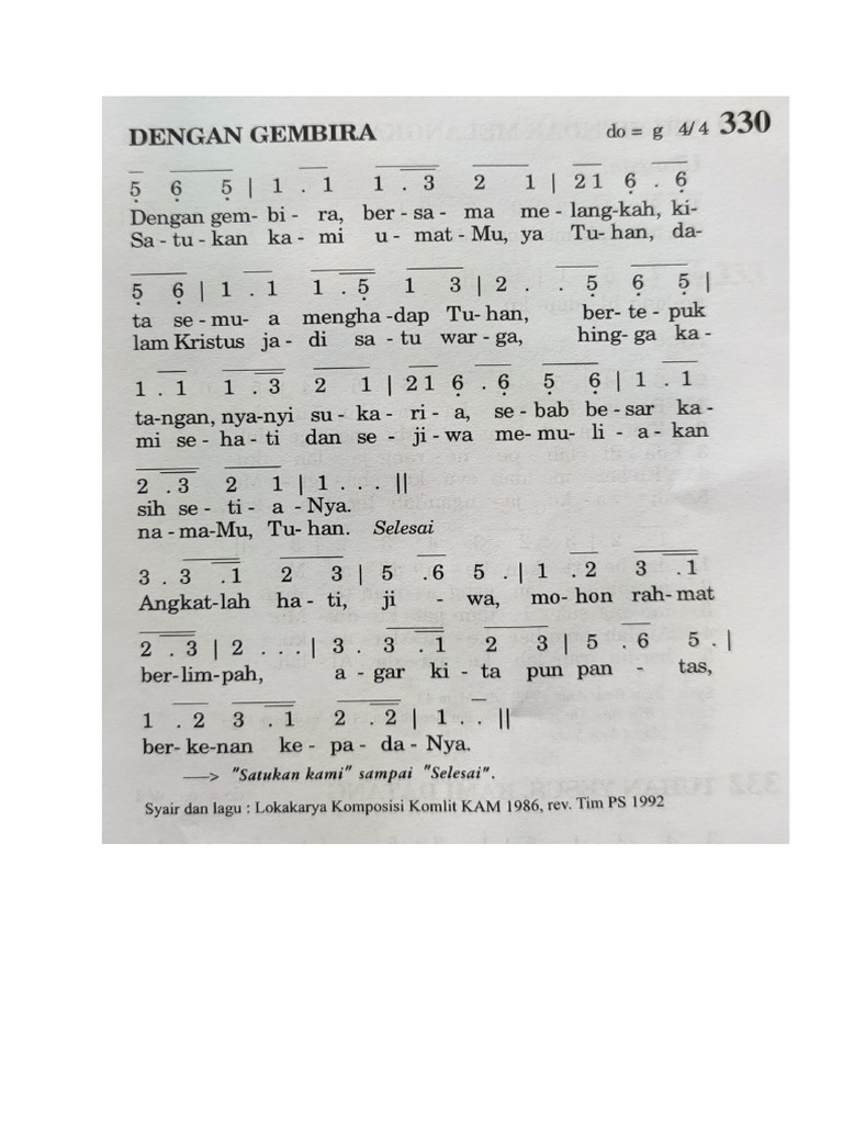 Teks Lagu Dengan Gembira | PDF
