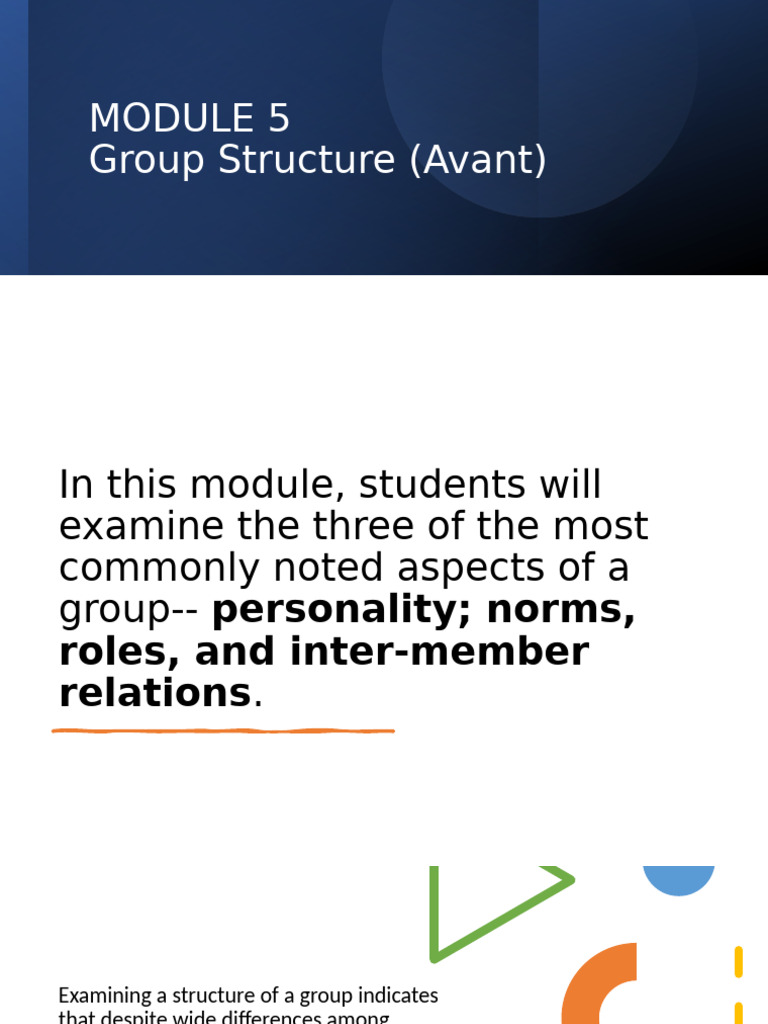 Group Dynamics Module 5 Ppt | PDF | Psychological Concepts | Behavioural Sciences