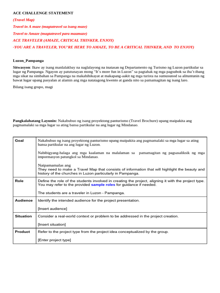 Ace Challenge Statement | PDF