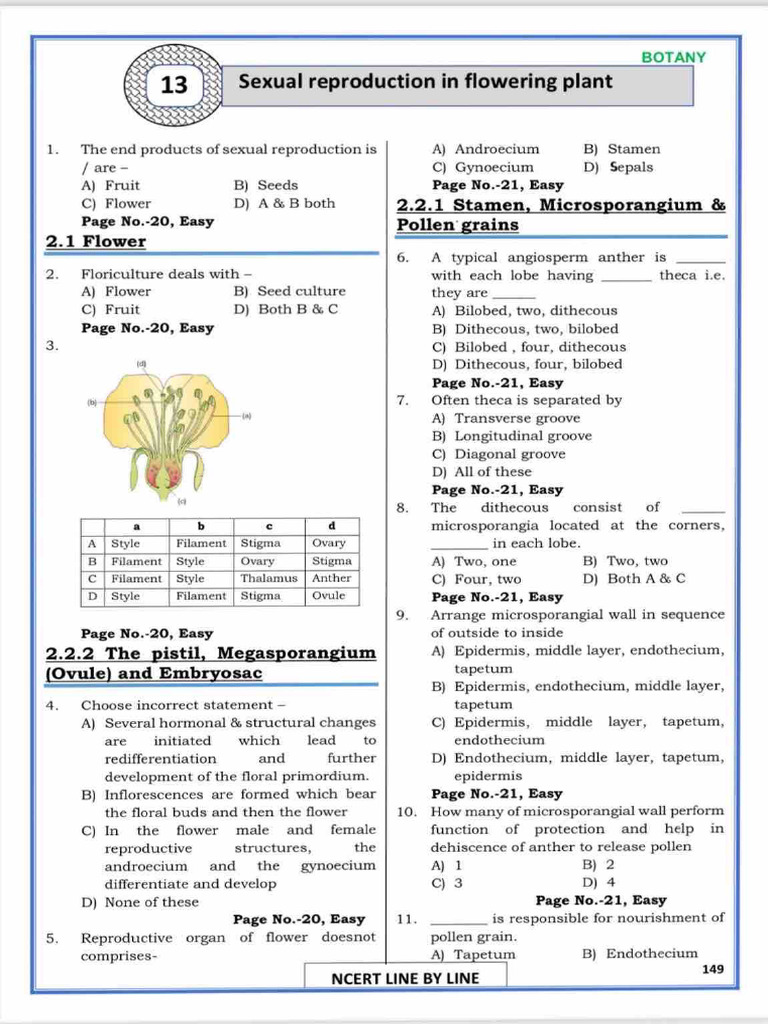 Sexual Reproduction in Flowering Plants | PDF | Flowers | Horticultural ...