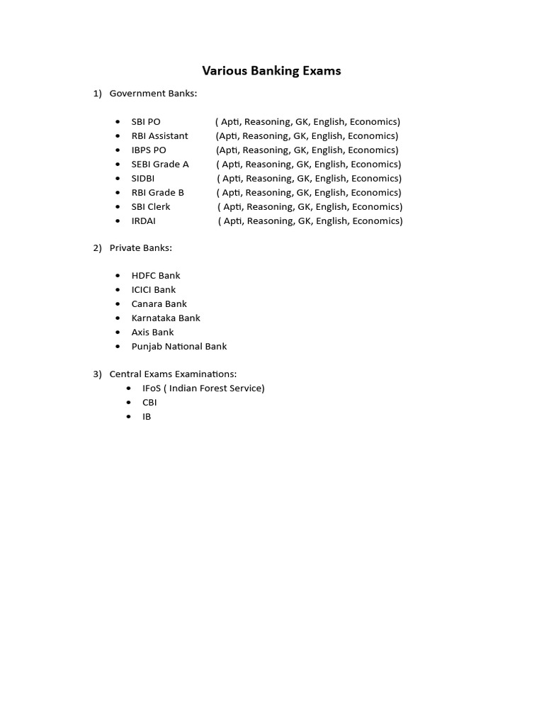 Various Govt Exams | PDF