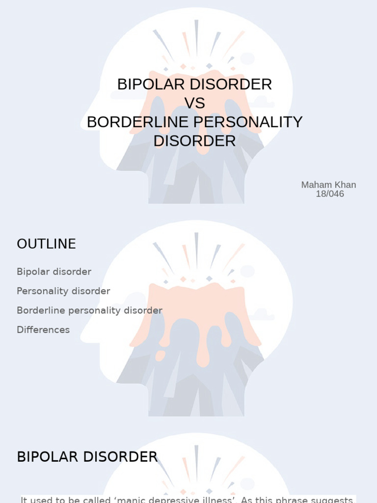 Bipolar Disorder Vs Borderline Personality Disorder | PDF | Borderline ...