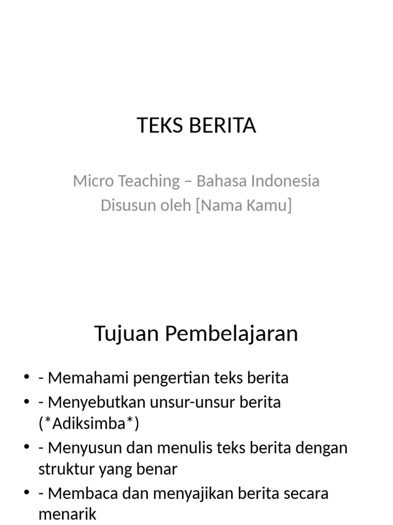 Micro Teaching Teks Berita | PDF