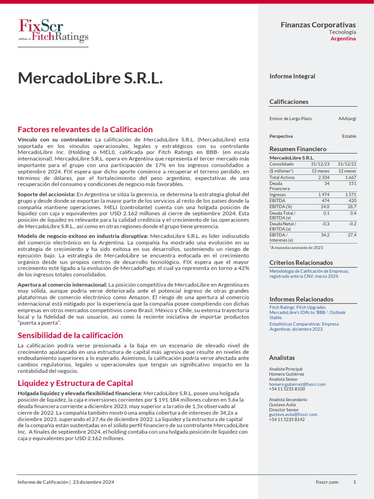 Mercadolibre 2024 | PDF | Comercio electrónico | Tarjeta de crédito