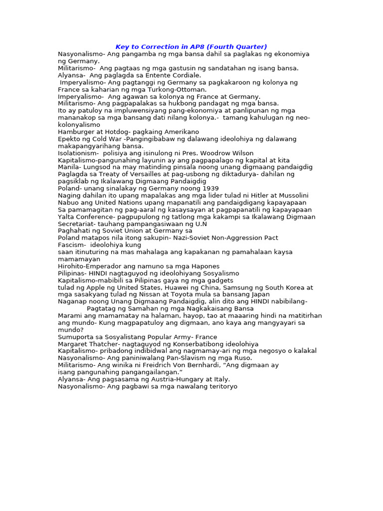 Quarter 4 Reviewer in AP8 | PDF