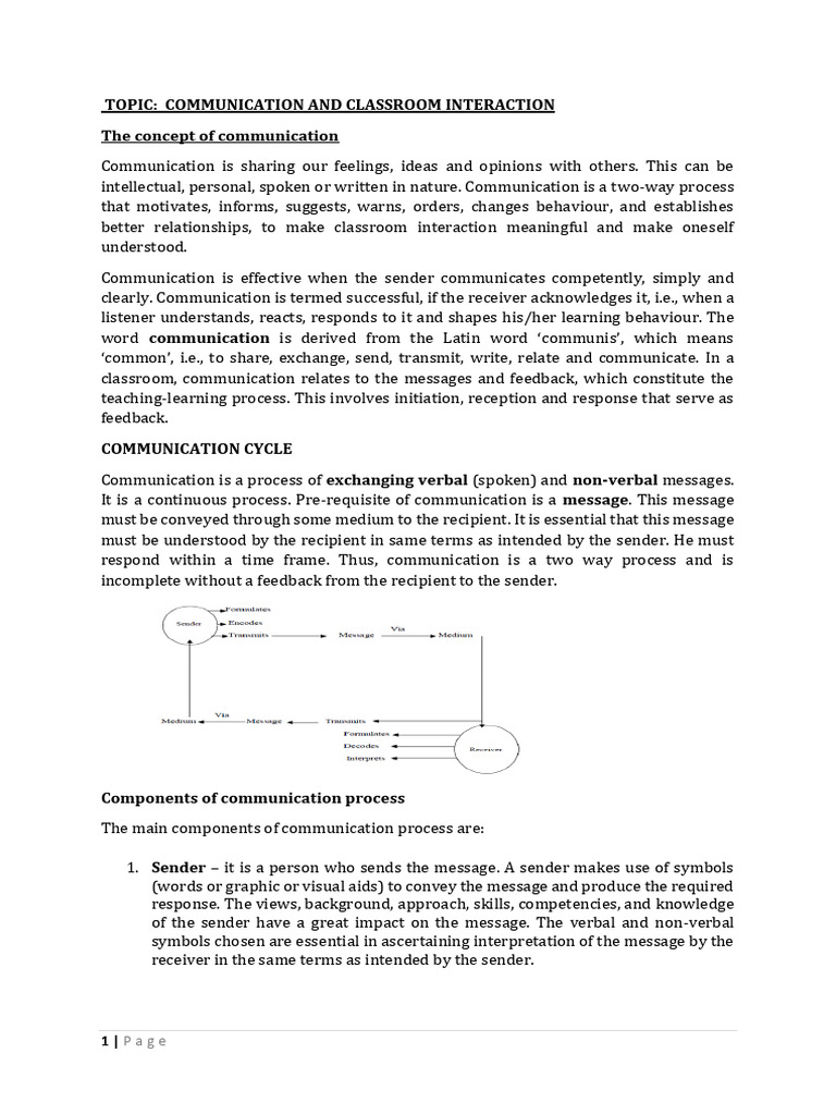 Classroom Communication Dynamics Explained | PDF | Communication ...