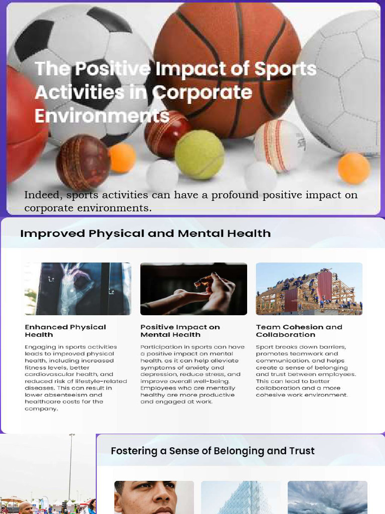 The Positive Impact of Sport Activities in Corporate Environment | PDF