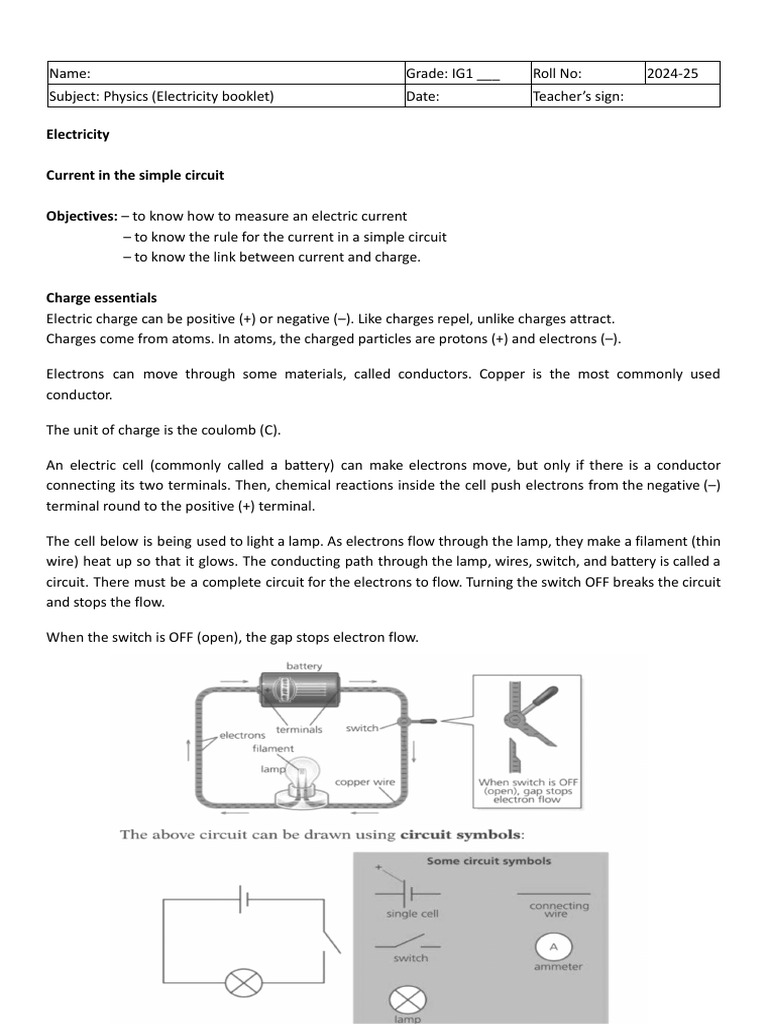 Understanding Electric Current Basics | PDF | Series And Parallel ...