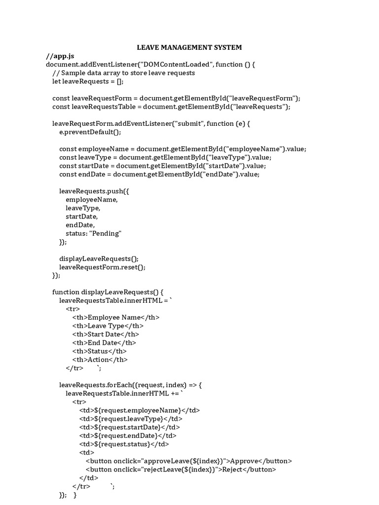 Leave Management System | PDF | Computer Programming | Computing