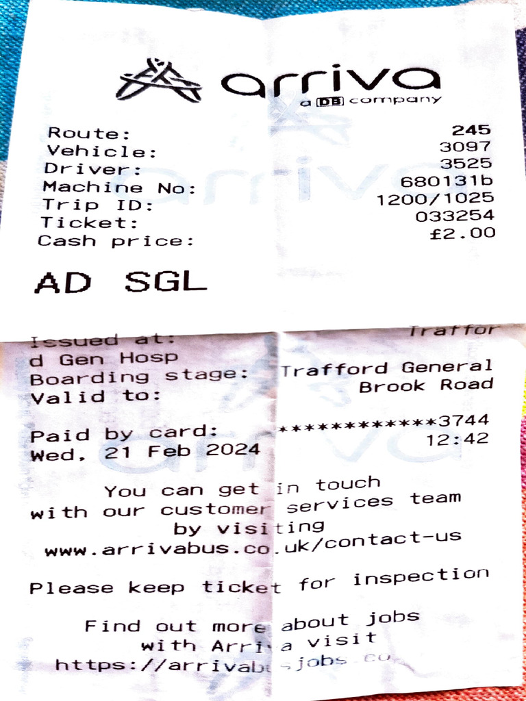 Arriva Bus Ticket Details and Info | PDF