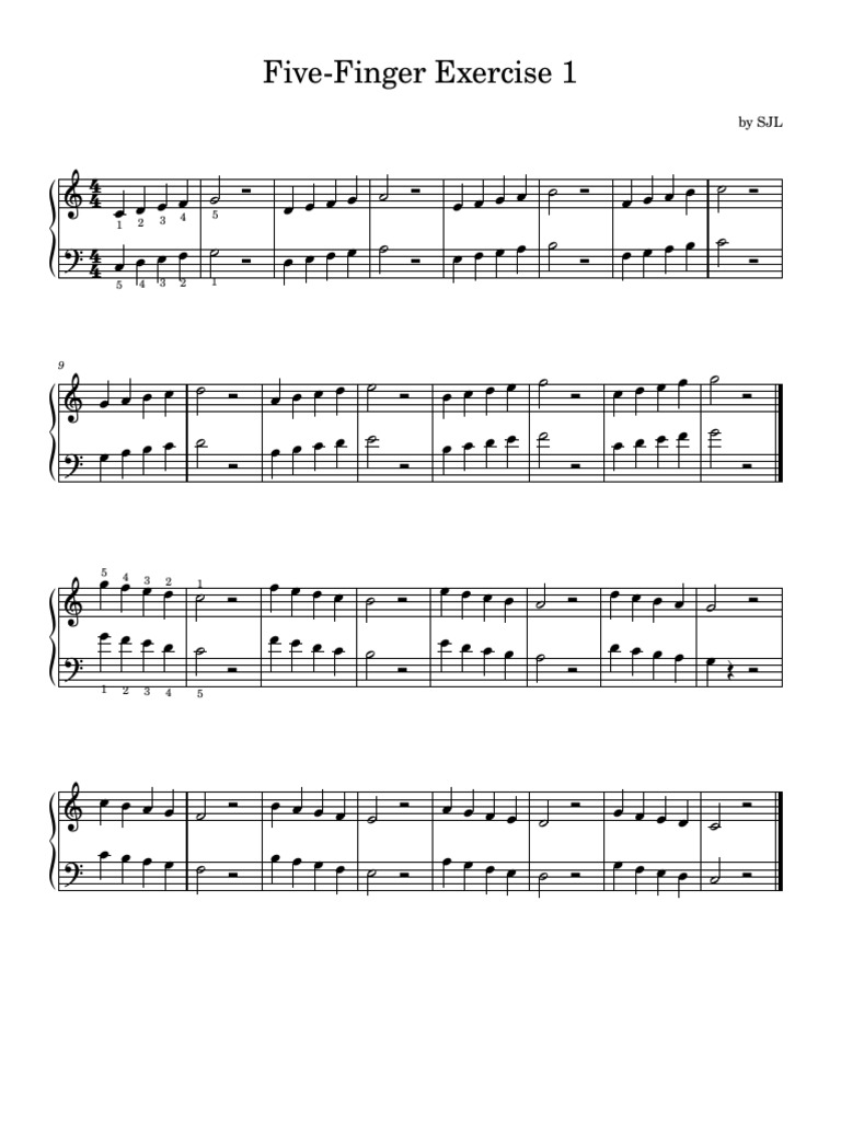 Five-Finger Exercises 1 | PDF